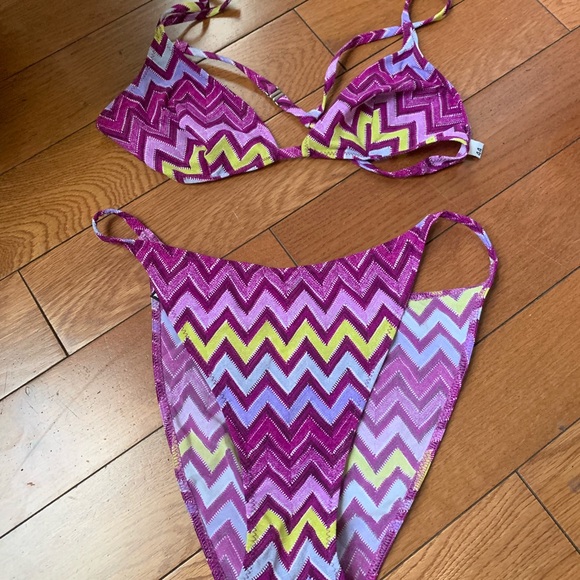 Swim | Missoni Mare Purple Chevron Triangle Bikini Sz 44 | Poshmark